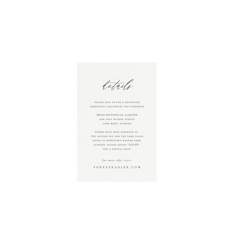 Adler: Details Card Template 4x6 Editable Calligraphy Details - Etsy