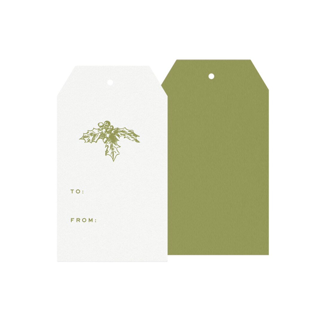 Printable Holly Gift Tag, Printable PDF Christmas Gift Tags, Printable ...