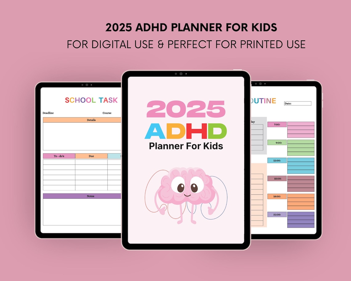 2025 Kids ADHD Planner ADHD Planner, Mental Health Planner, Printable ...