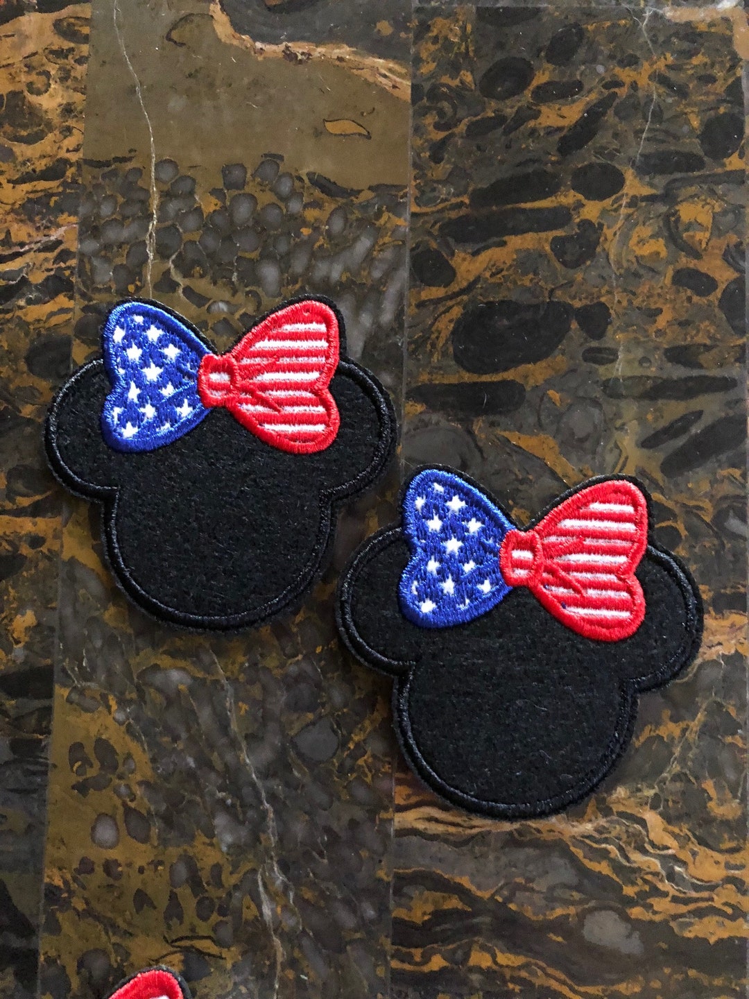 10 PATCHES American Flag Minnie Mouse Iron on Sew on Embroidered Patch ...