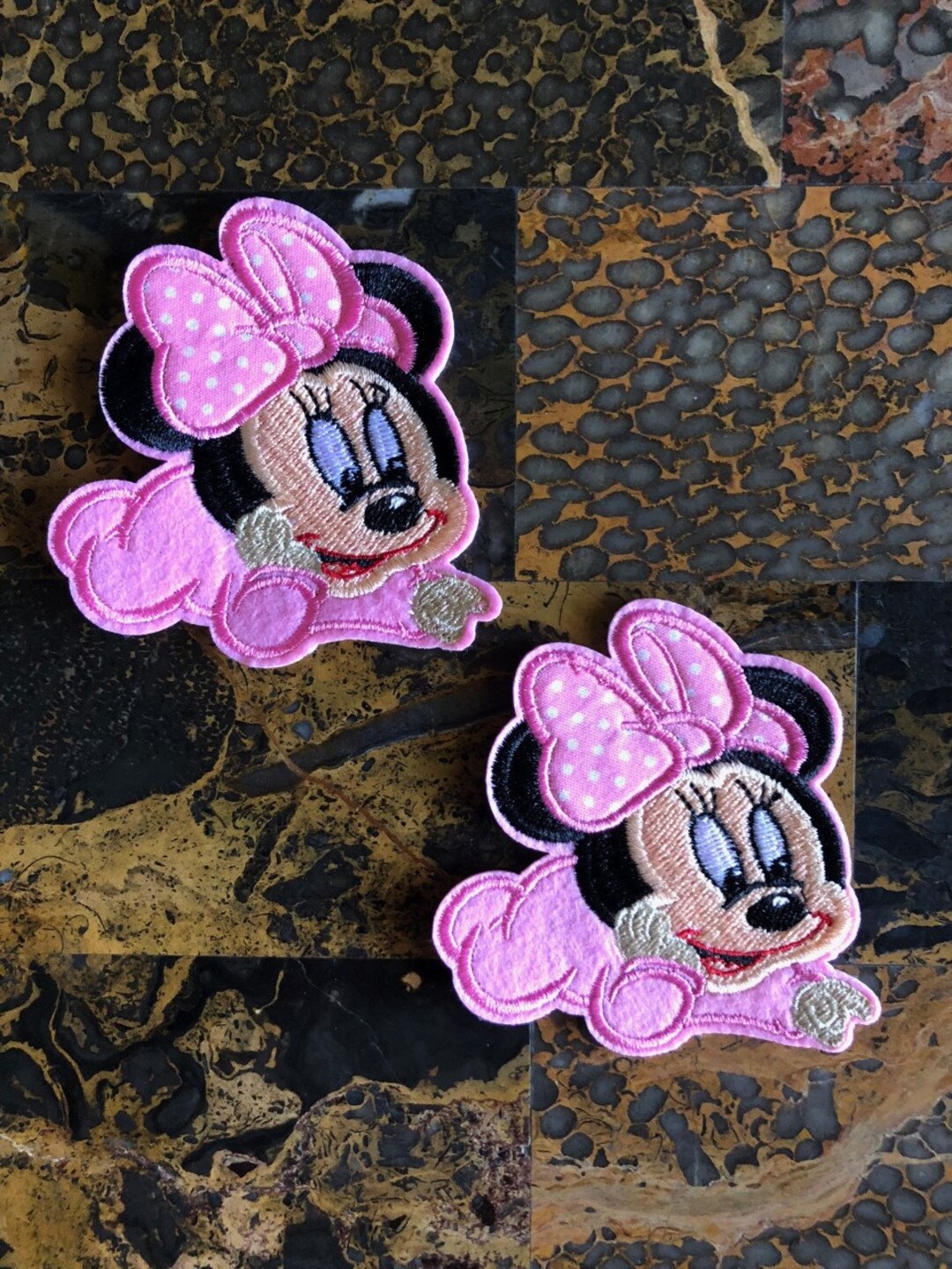 10 PACK Minnie Mouse Pink Baby Pink Bow Iron-on Sew-on Embroidered ...