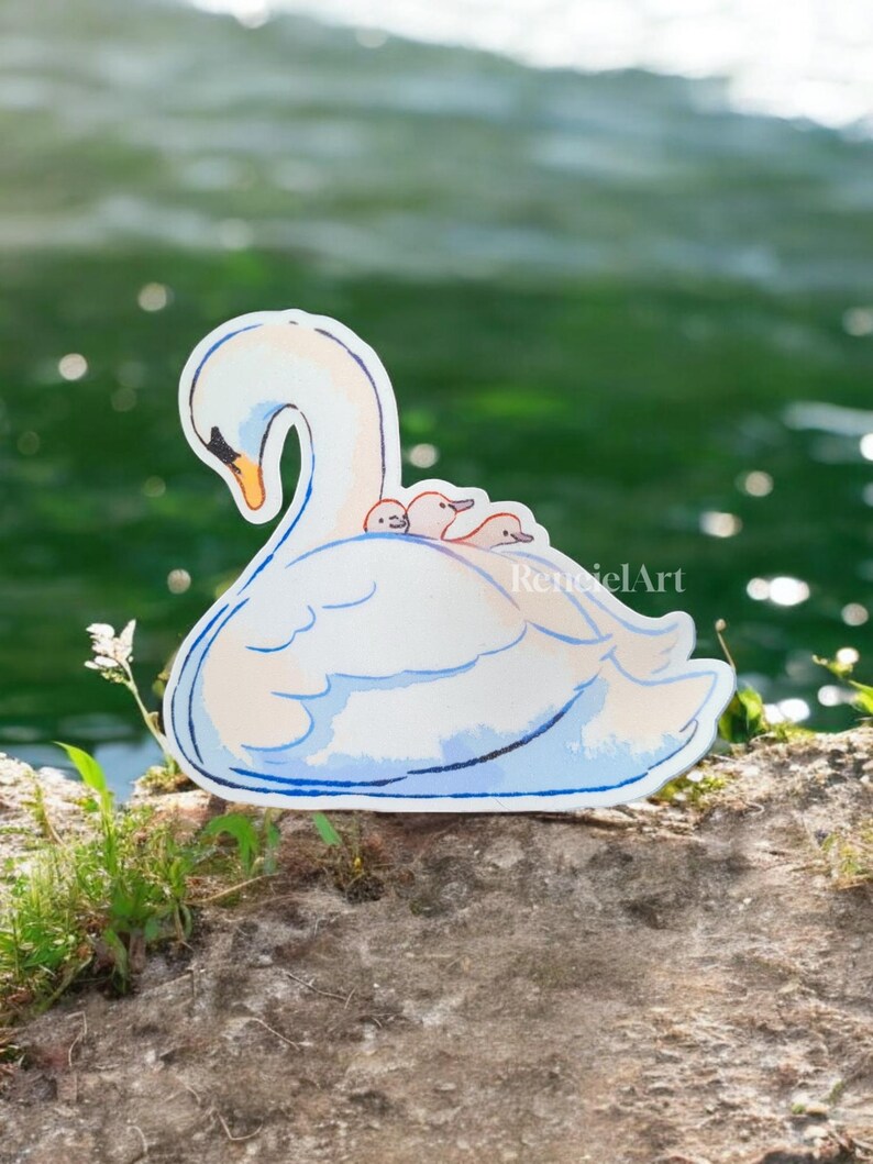 Swan Sticker Pack: Watercolor Bird Decals, Laptop & Water Bottle ...