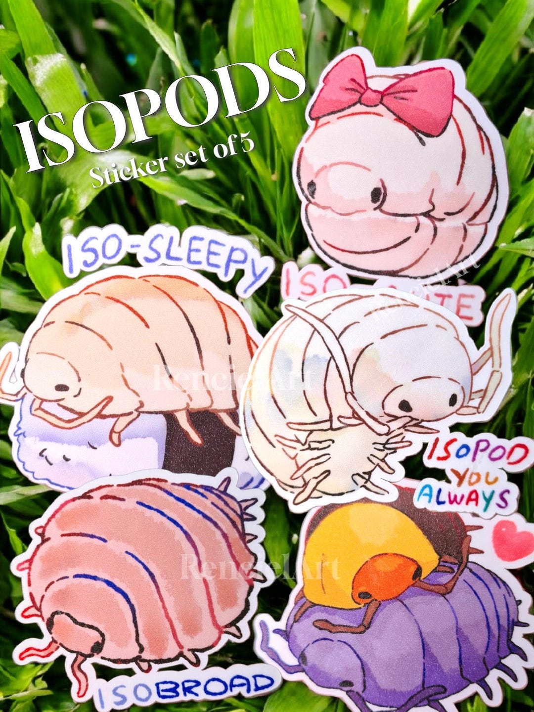 Isopods Sticker Pack: Cute Terrarium Bug Decals, Waterproof Decoration ...