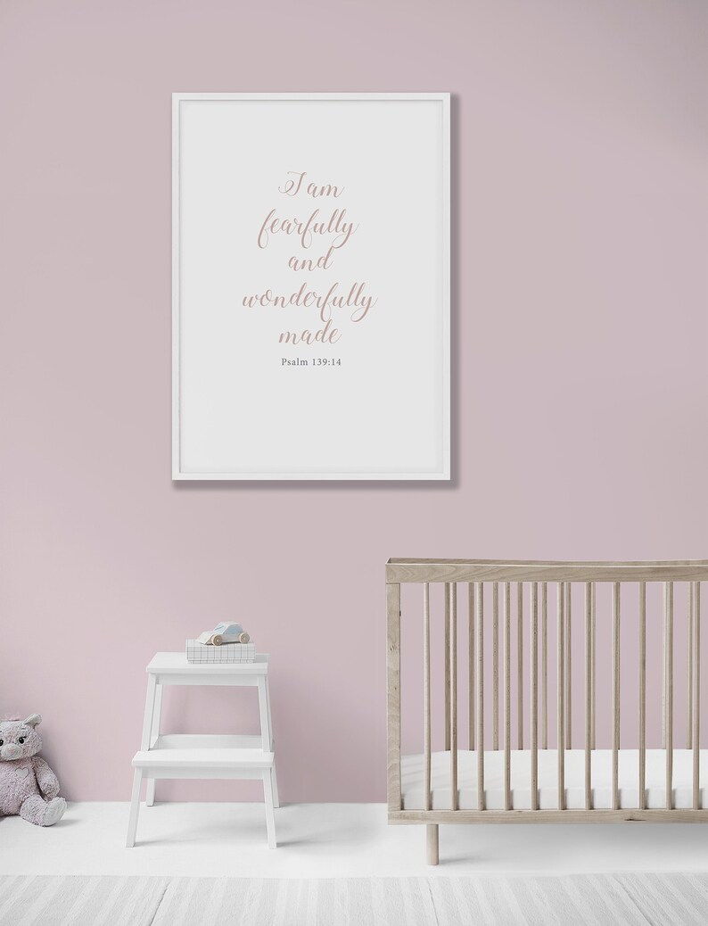 Digital Poster Psalm 139:14 Bible Verse I Am Fearfully and Wonderfully ...