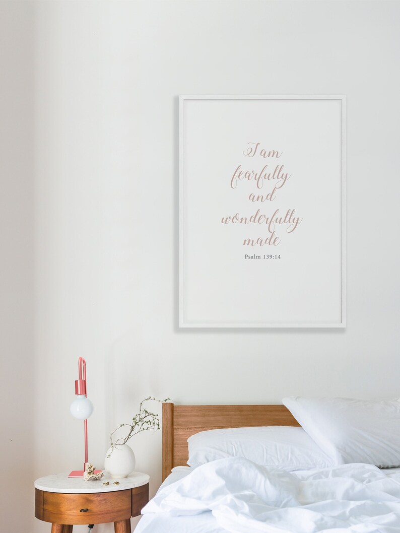 Digital Poster Psalm 139:14 Bible Verse I Am Fearfully and Wonderfully ...