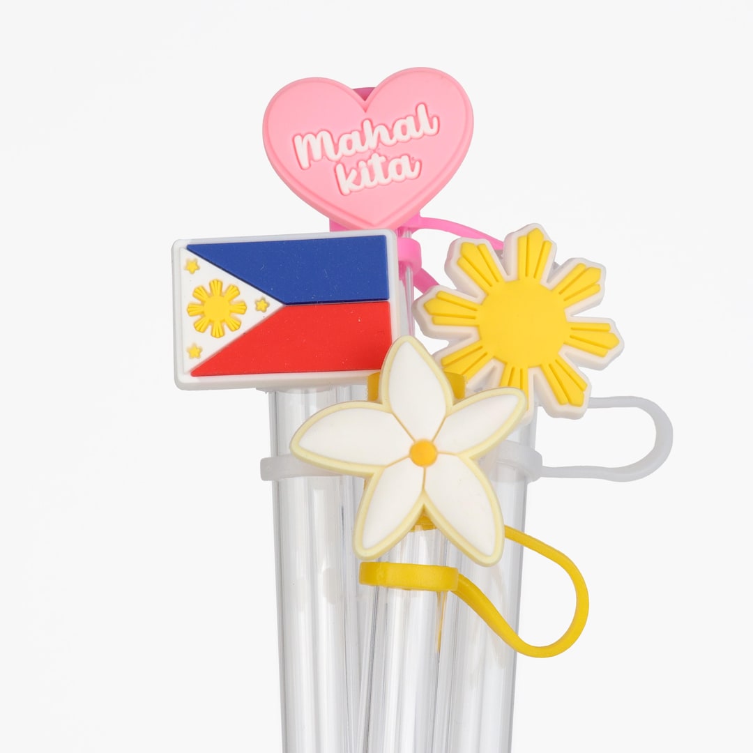 Filipino Straw Topper Set for Stanley Cup, Philippines Flag, Sampaguita ...