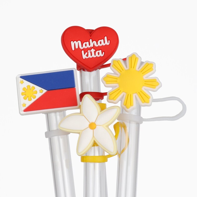Filipino Straw Topper Set: Flag, Sampaguita, 'mahal Kita' - Stanley Cup ...
