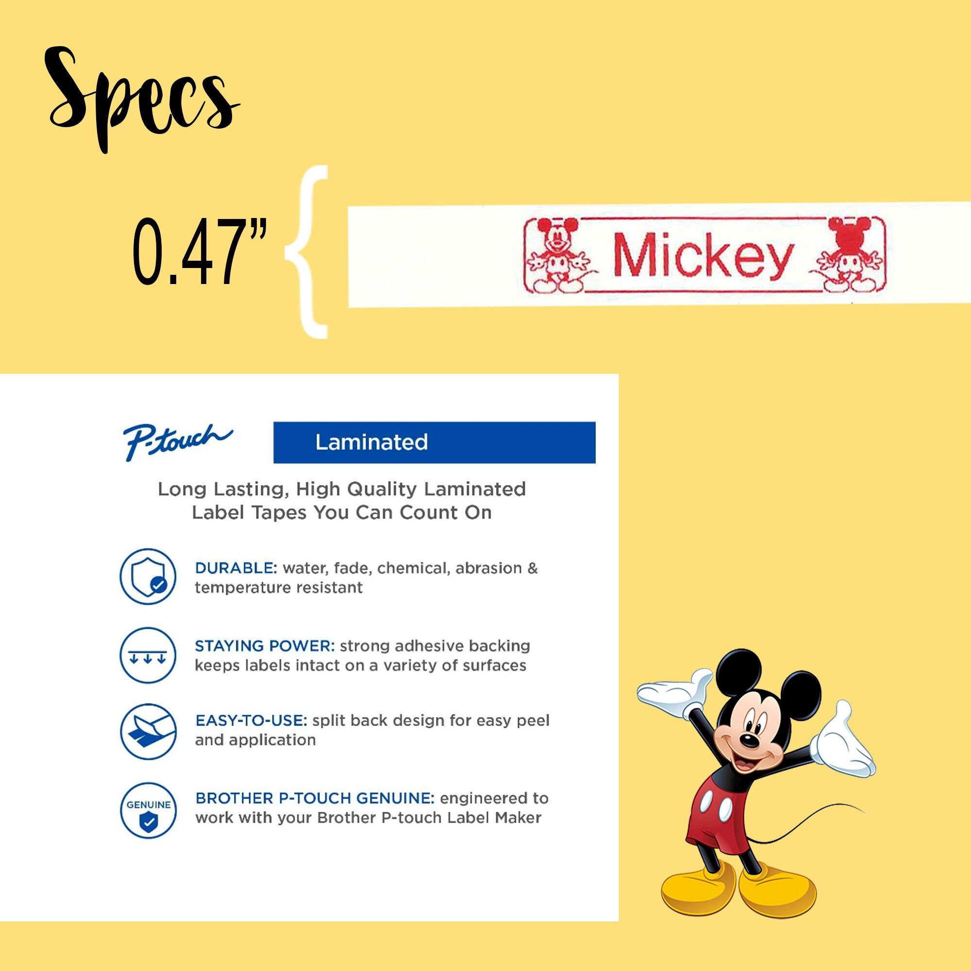 Mickey Mouse Disney Personalized Label Waterproof Name Sticker Label ...