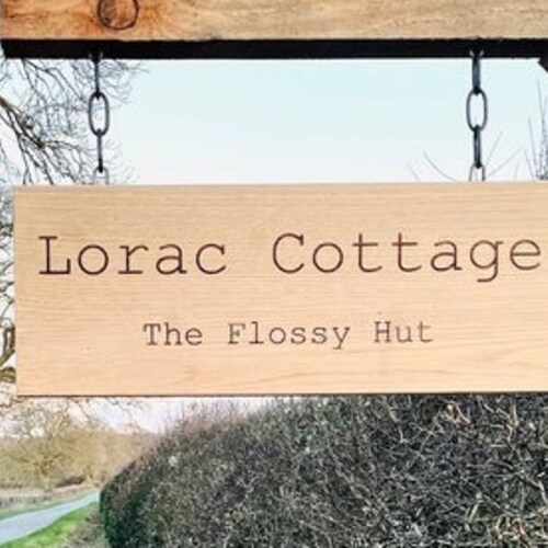 Solid Oak Double Sided Hanging House Name Plaque Hardwood - Etsy