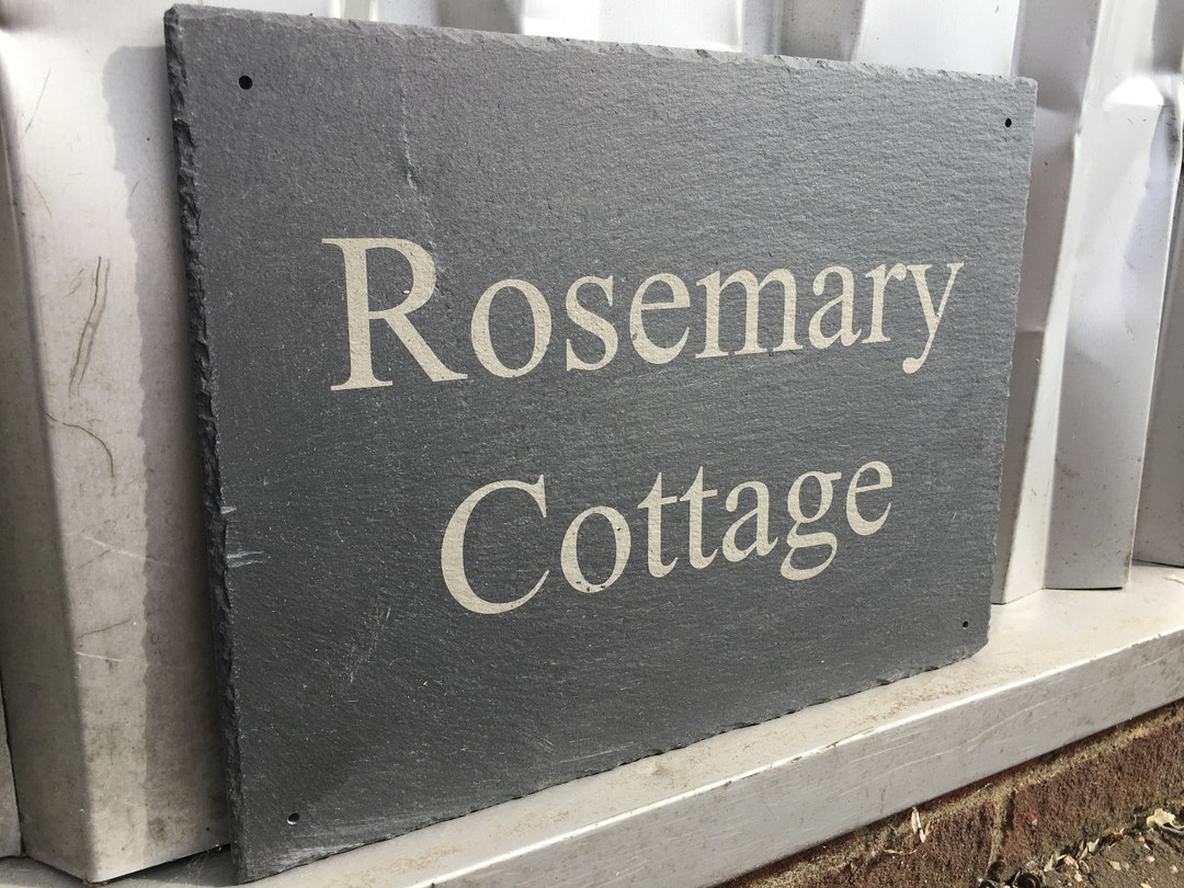 Any Size Engraved Natural Slate House Sign Name Number Ideal House ...