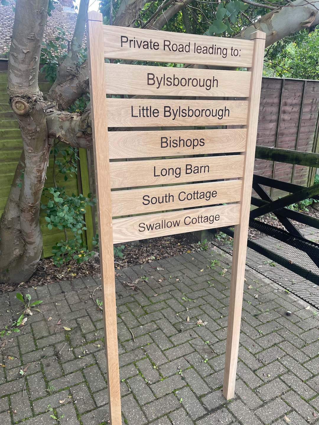 Oak Wooden Personalised Driveway Home Business Commercial Ladder Sign ...