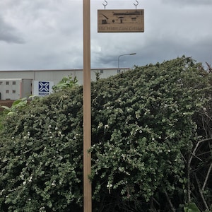 Solid Engraved Oak Upright Freestanding Sign, Oak Post Sign, Solid Oak ...