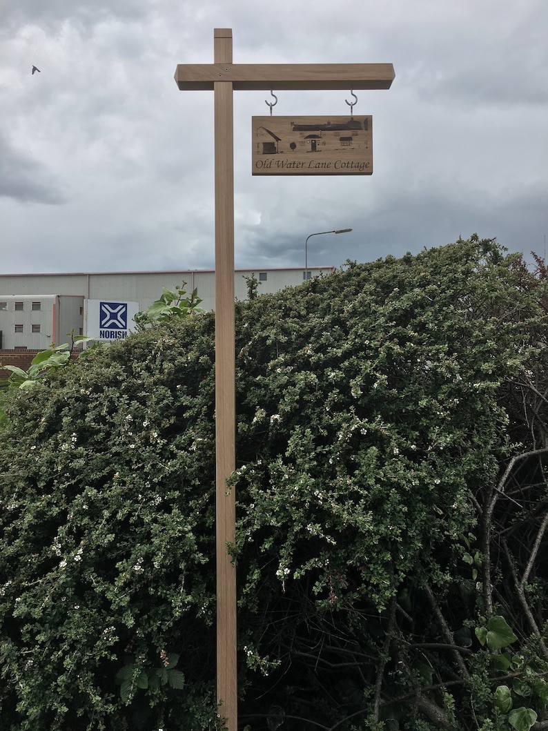 Solid Engraved Oak Upright Freestanding Sign Oak Post Sign - Etsy UK