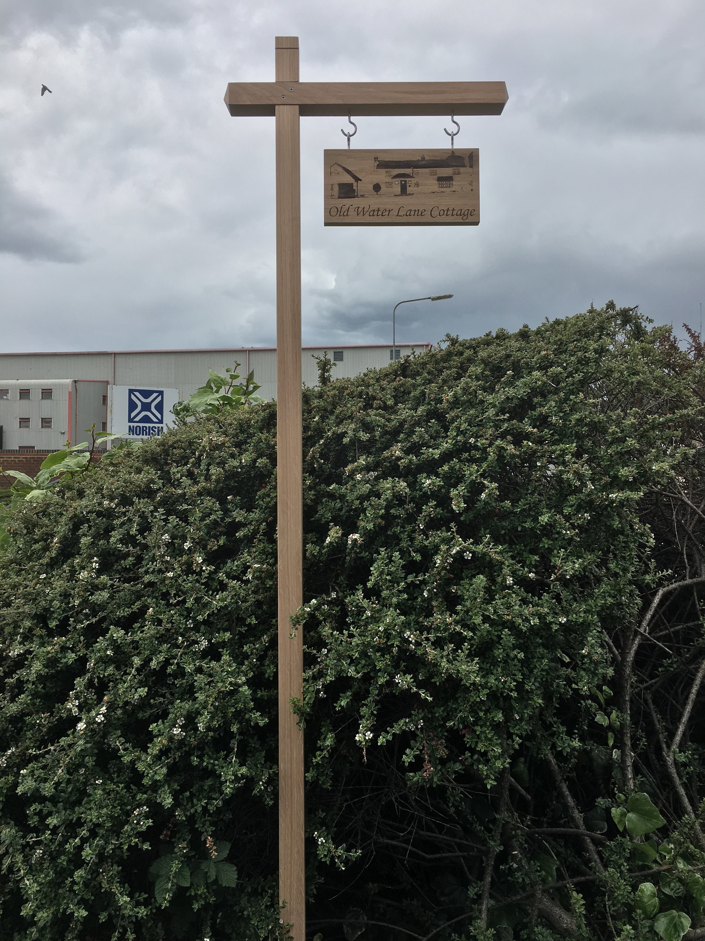 Solid Engraved Oak Upright Freestanding Sign, Oak Post Sign, Solid Oak ...