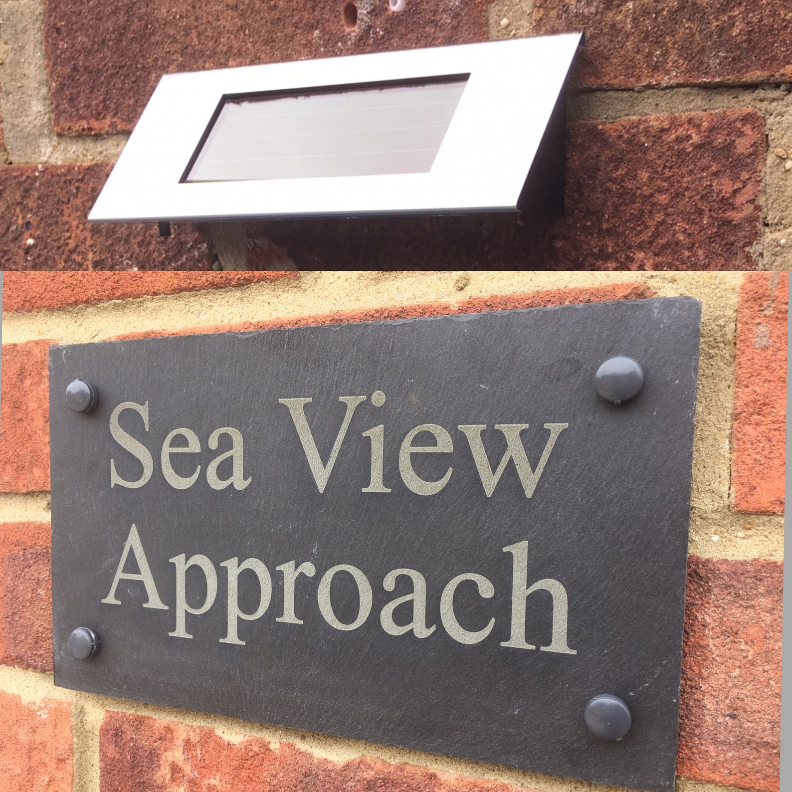 Modern Engraved Slate Solar House Sign Plaque Natural Stone | Etsy UK