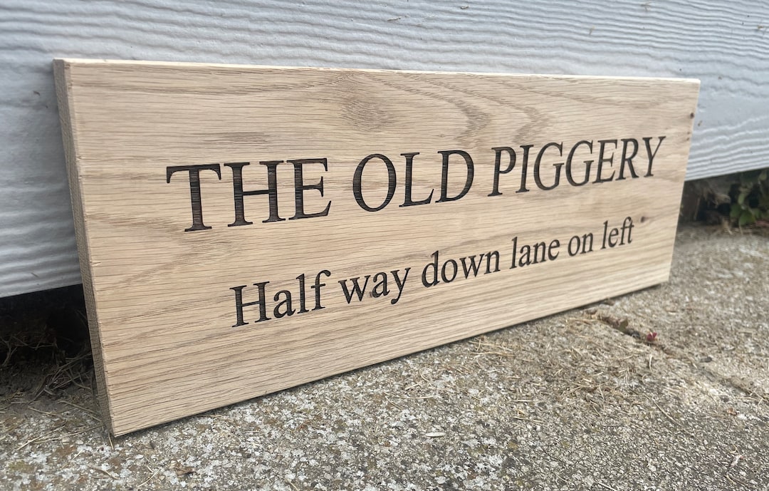 Personalised Oak House Number Sign, House Name Sign, Cottage Name Sign ...