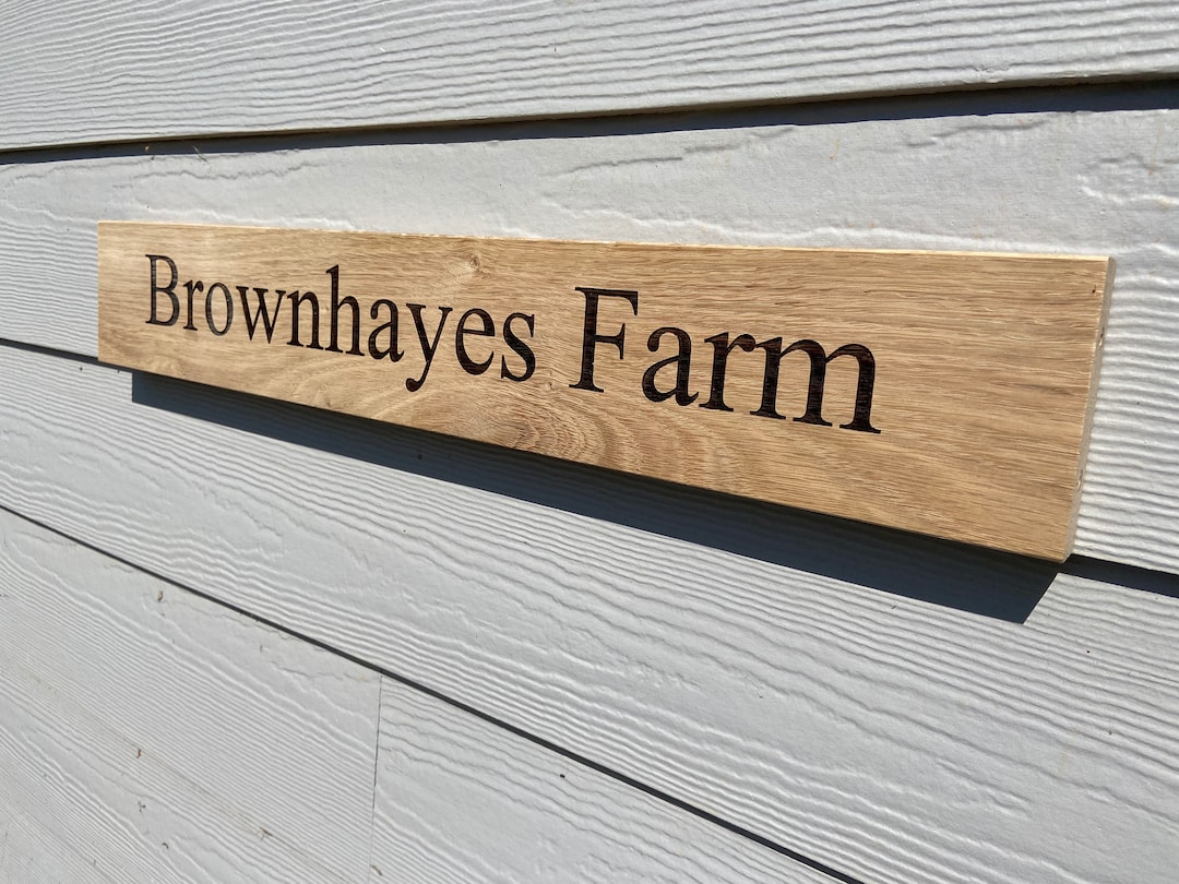 Oak Engraved House Signs *handmade* Custom Personalised Solid Oak ...