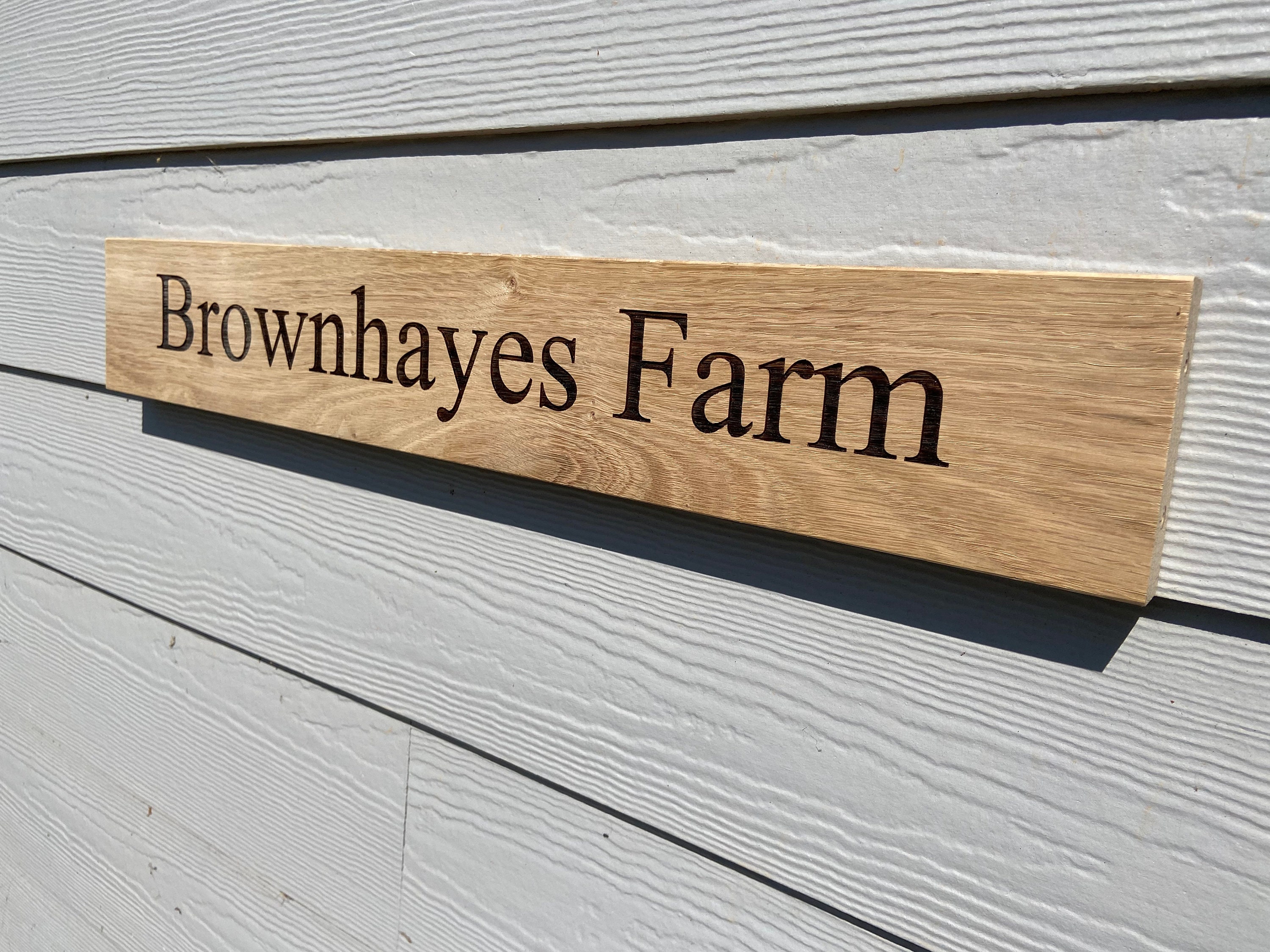 Oak Engraved House Signs *handmade* Custom Personalised Solid Oak ...