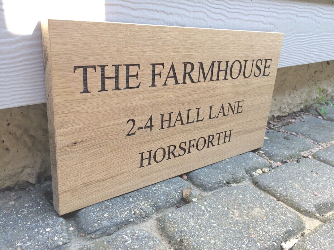 Engraved Solid Oak Personalised Any Text Sign, Plaque, House Warming ...