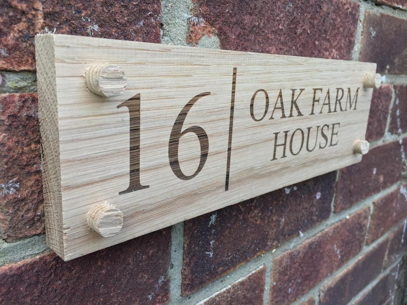 Large Solid Oak House Sign, Traditional House Sign, Wooden House Sign ...