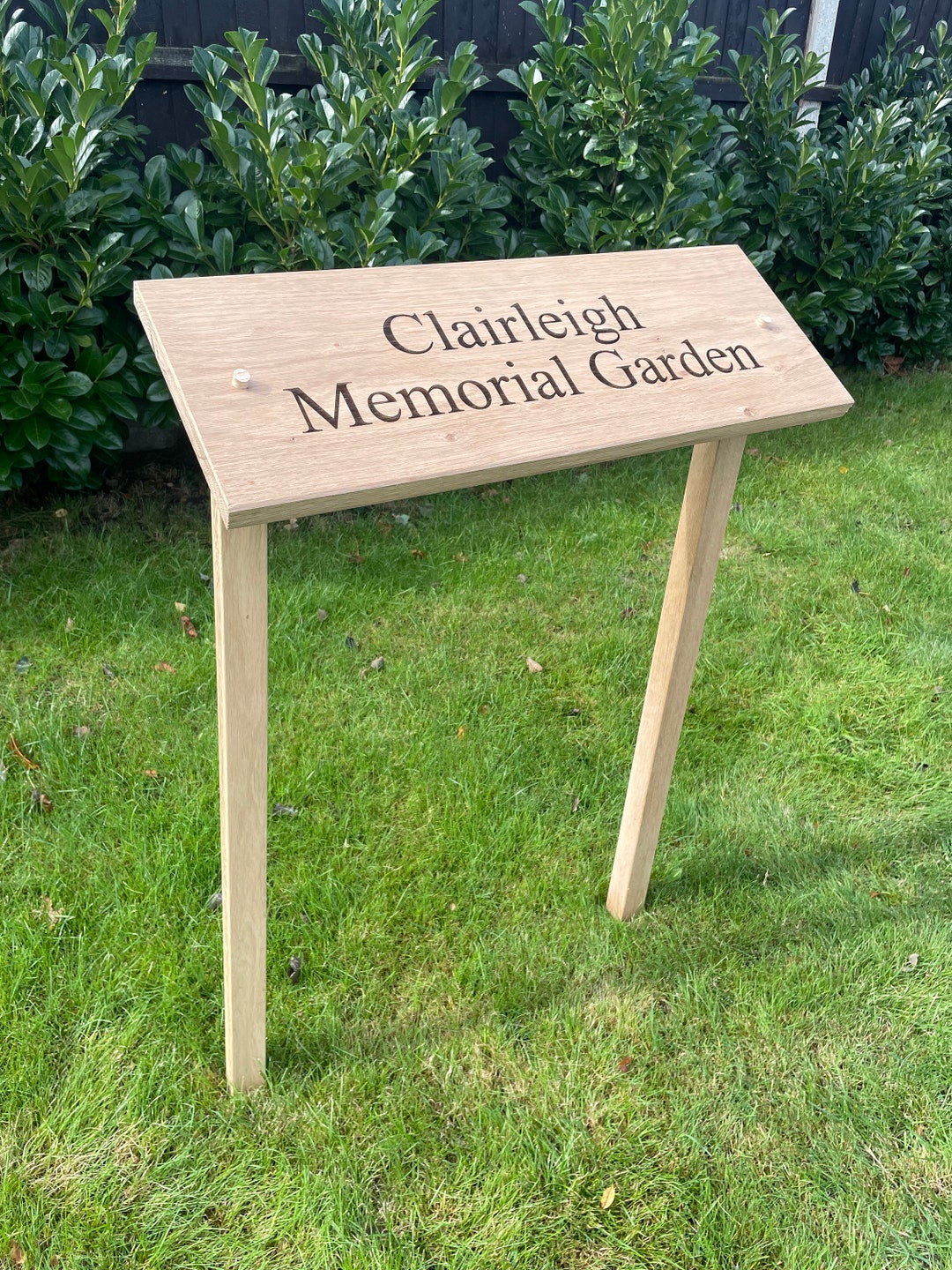 Wooden Oak Grave Burial Marker Memorial With Ground Posts Small Medium ...