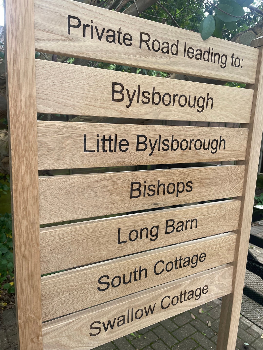 Solid Oak Personalised Ladder Sign - 1/2/3/4/5/6/7/8 Slat Options ...