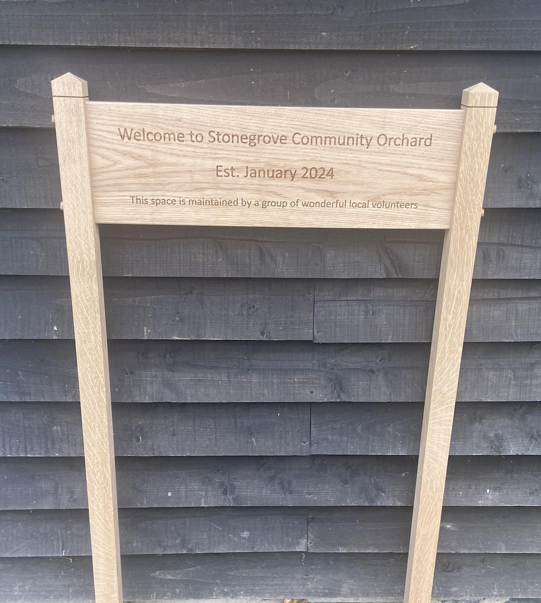 Custom Carved Solid Oak House Sign With Free-standing Posts ...