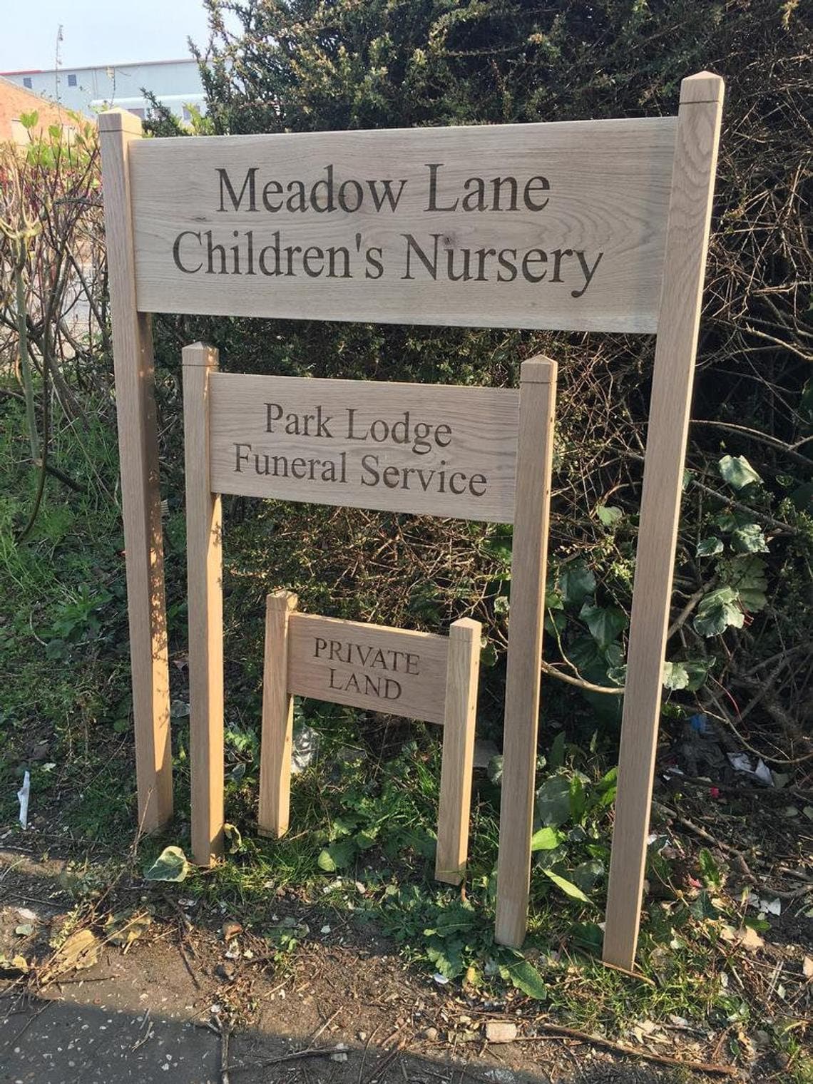 Oak House Sign With Posts, Carved, Personalised Custom Engraved Wooden ...
