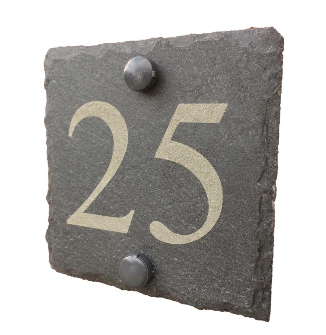 Modern Slate House Sign Plaque Door Number Natural Stone Slate Engraved ...