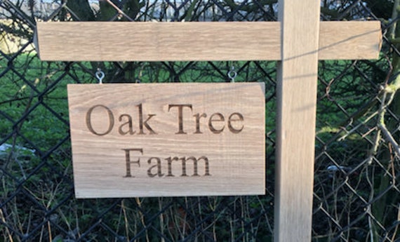 OAK Hanging Sign Personalised Solid Oak Swing Sign Custom Size - Etsy UK