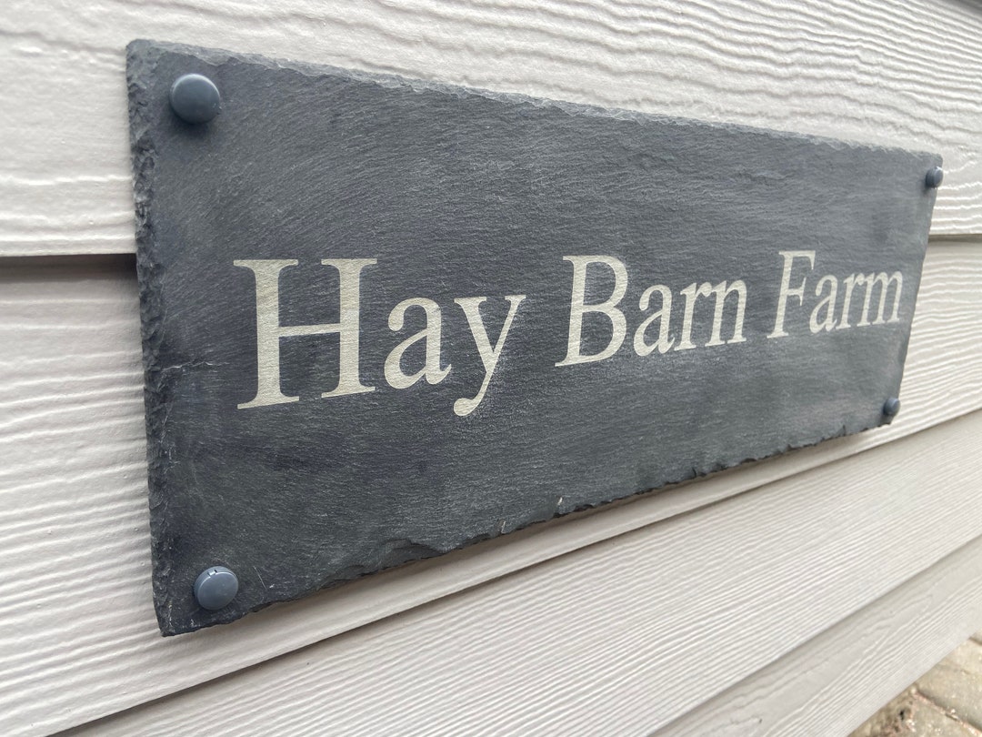 Rustic Slate House Sign Farmhouse Plaque Door Number - Etsy