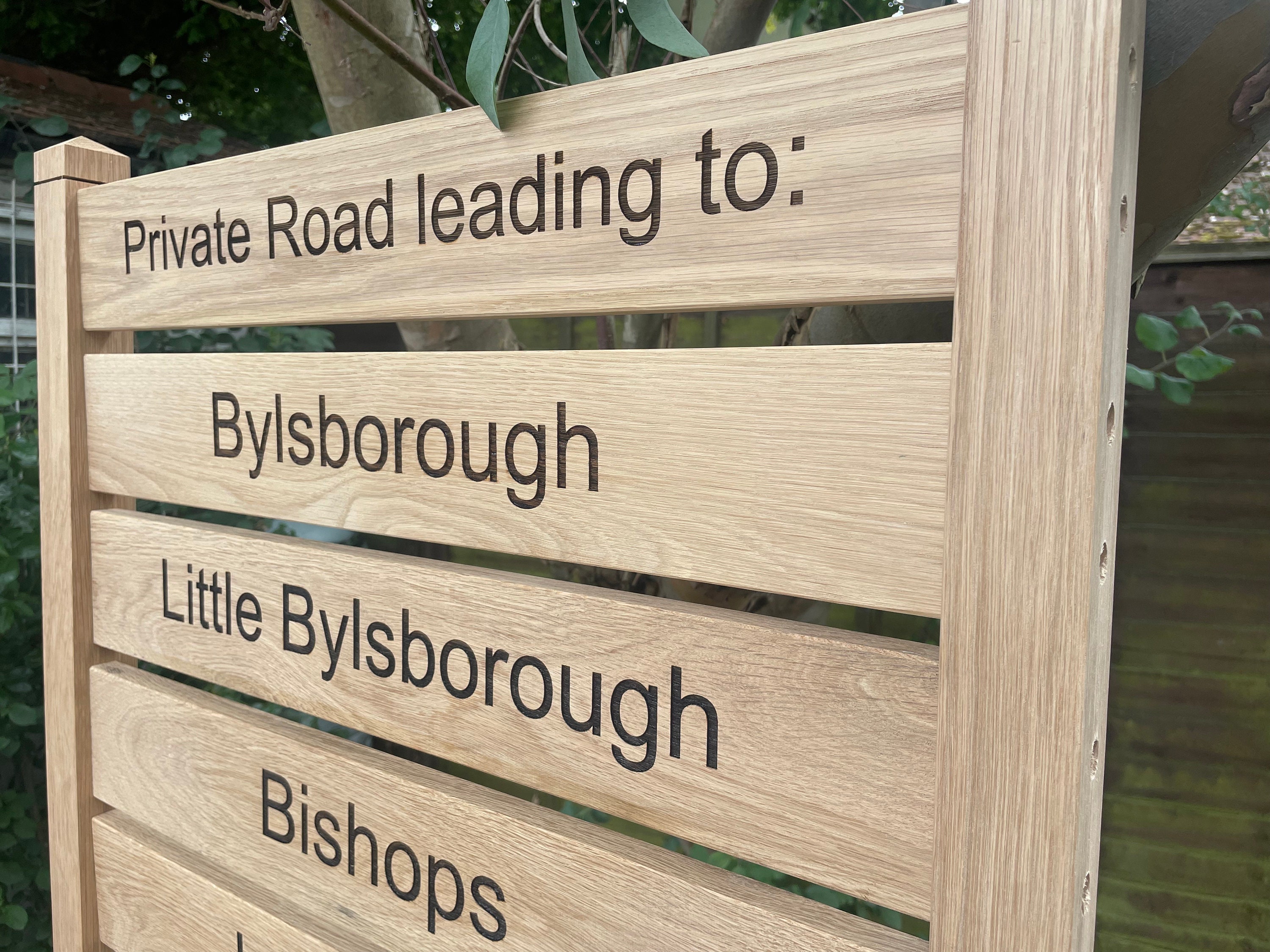 Solid Oak Personalised Ladder Sign - 1/2/3/4/5/6/7/8 Slat Options ...