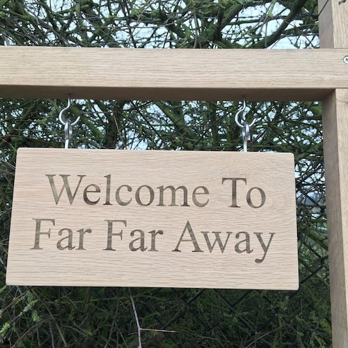 Double Sided Engraved Oak Personalised Wooden Hanging House - Etsy