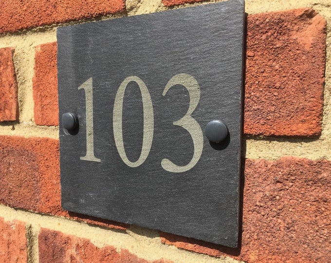 Modern Slate House Sign Plaque Door Number Natural Stone Slate - Etsy