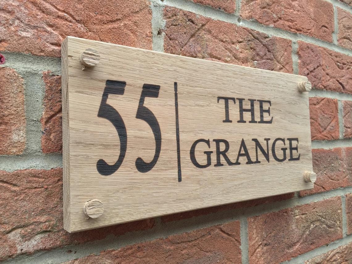 Personalised Oak House Sign Carved Custom Engraved Outdoor - Etsy