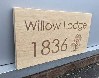 Personalised Oak House Sign Carved Custom Engraved Outdoor | Etsy