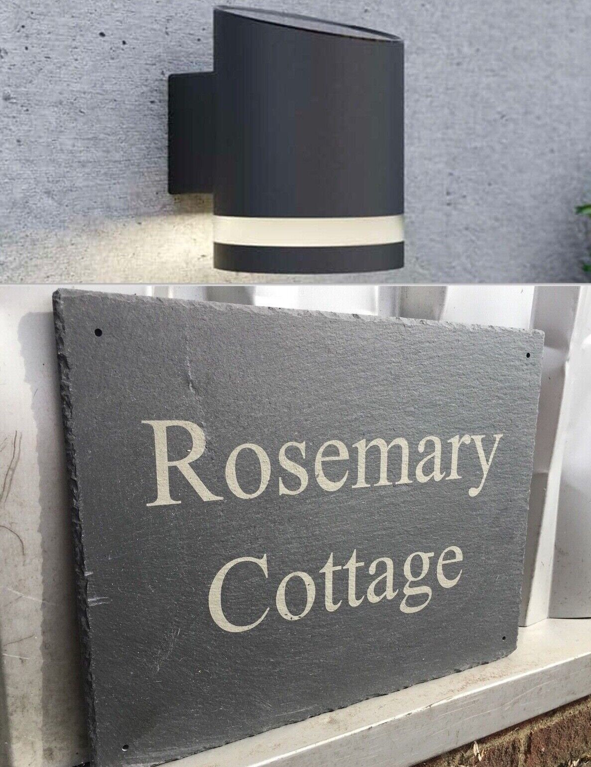 Contemporary Slate House Sign, Solar House Sign Address Plaque, Door ...