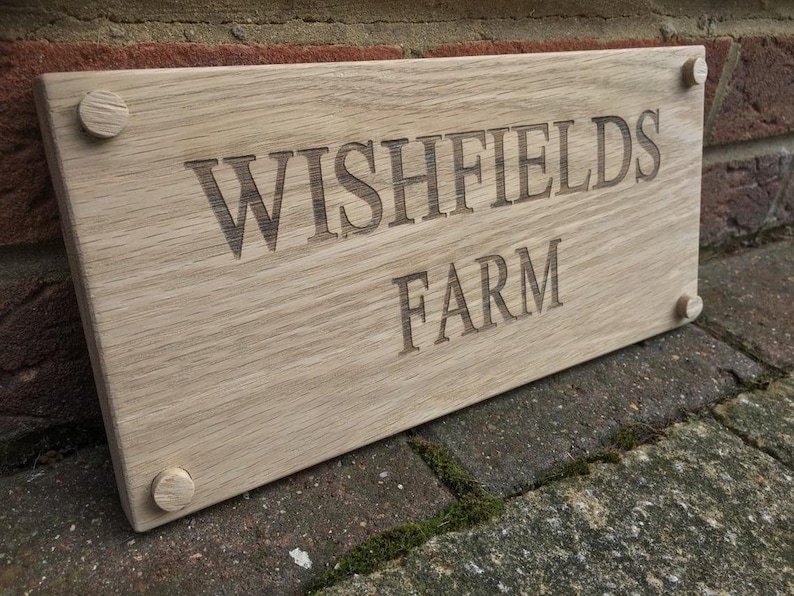 Large Oak House Sign Plaque Solid Oak Hardwood Sign Modern - Etsy