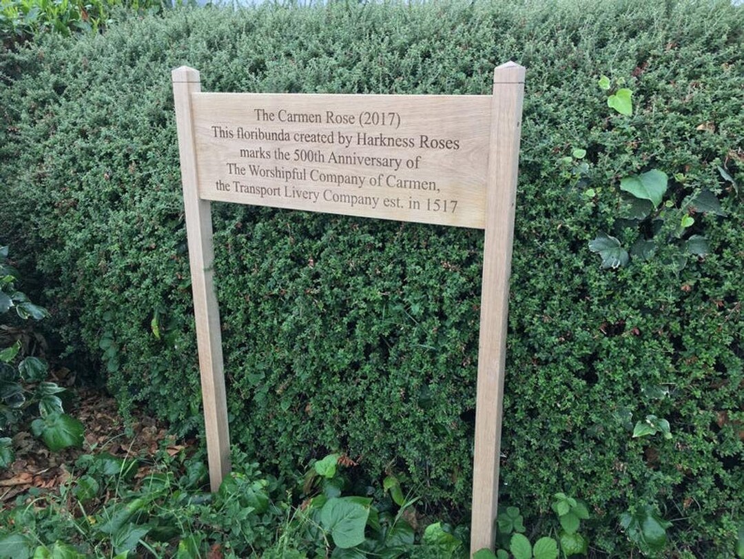 Solid Oak Engraved Two Post House Sign Standing Entrance Business Sign ...