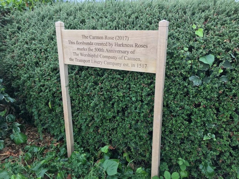 Solid oak engraved two post house sign standing entrance | Etsy