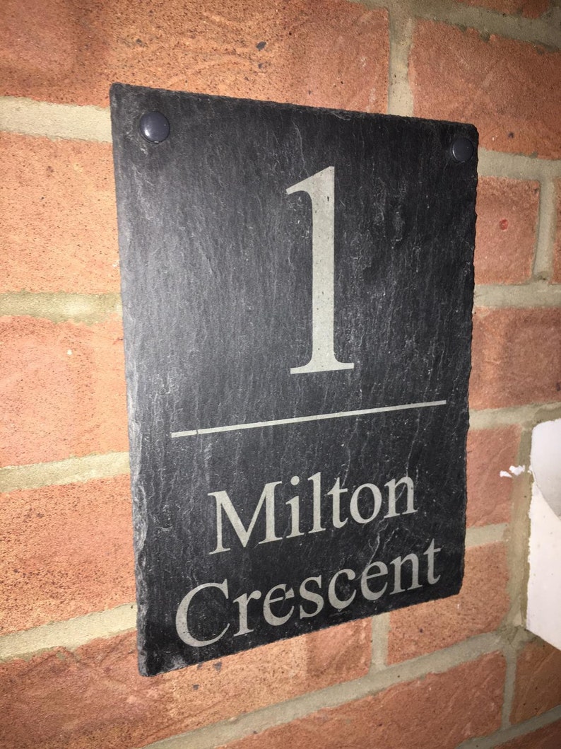 Modern Large Natural Stone Slate House Sign Plaque Large - Etsy