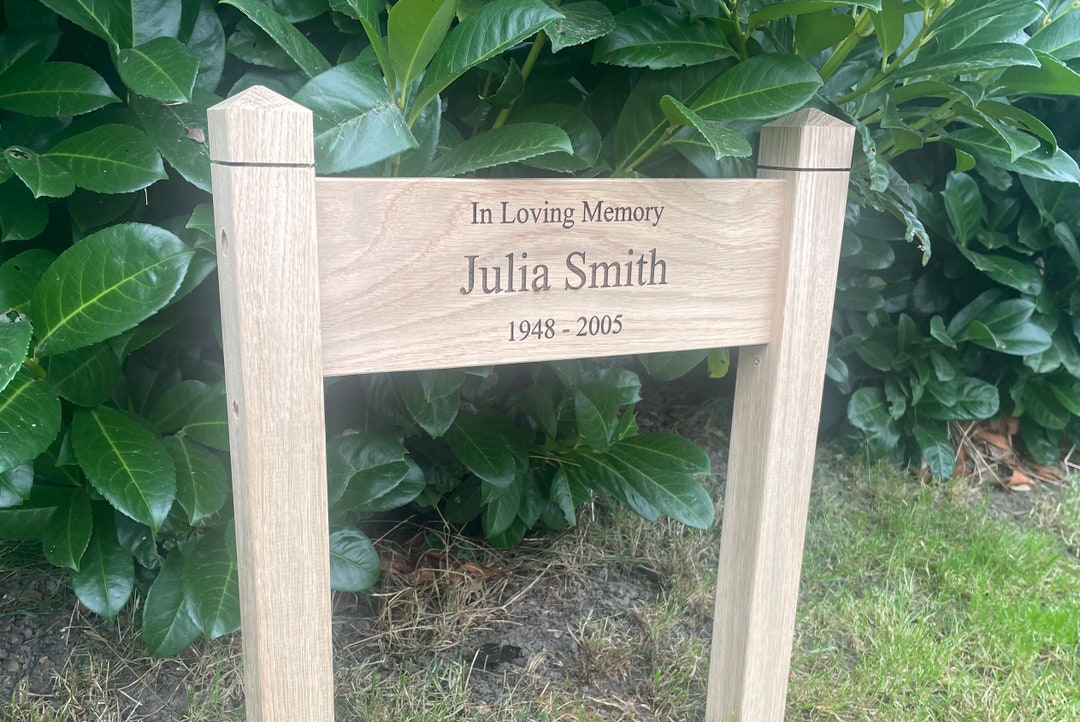 Personalised Memorial Solid Oak Sign, Personalised Engraved Rest in ...