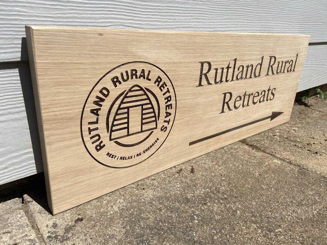 Solid Oak Custom Engraved Large Oak Wall Sign, Personalised Directional ...