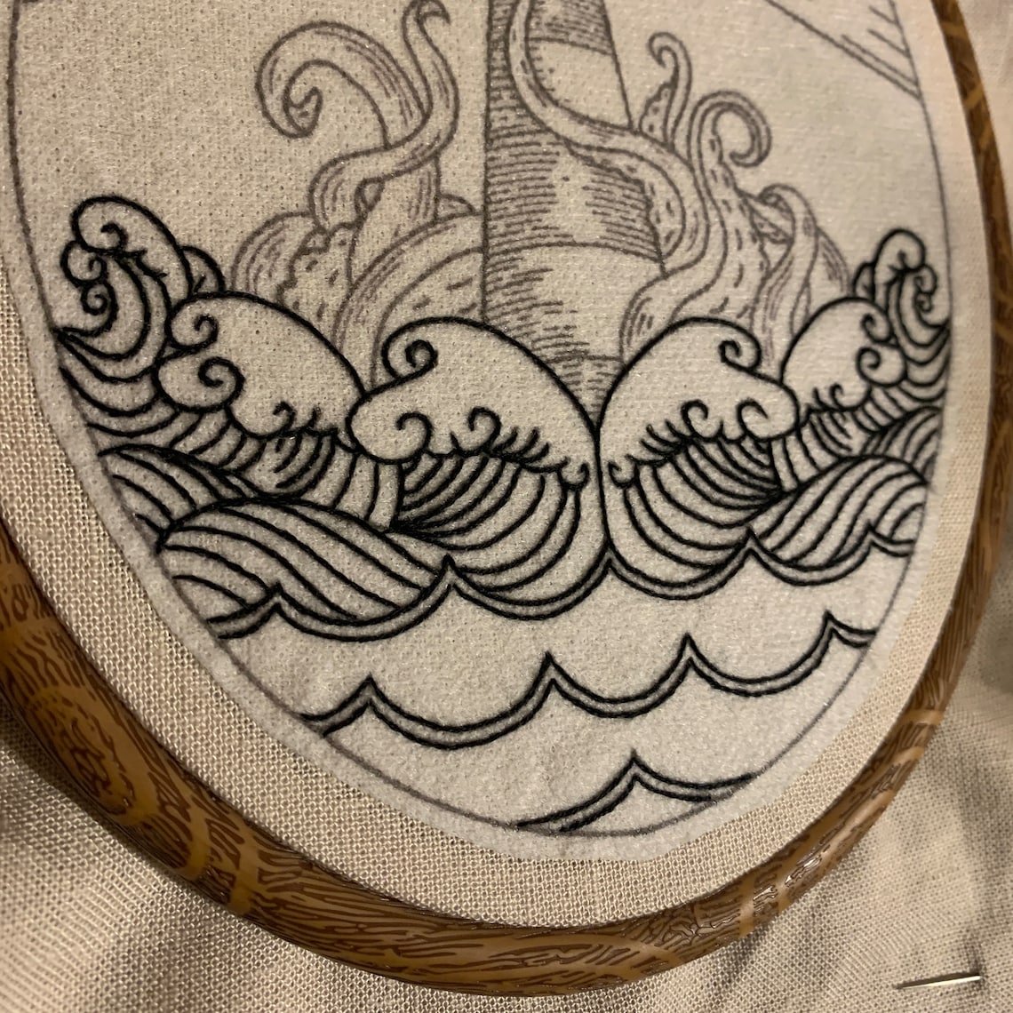 Lighthouse and Kraken Embroidery PDF Pattern Printable Digital - Etsy