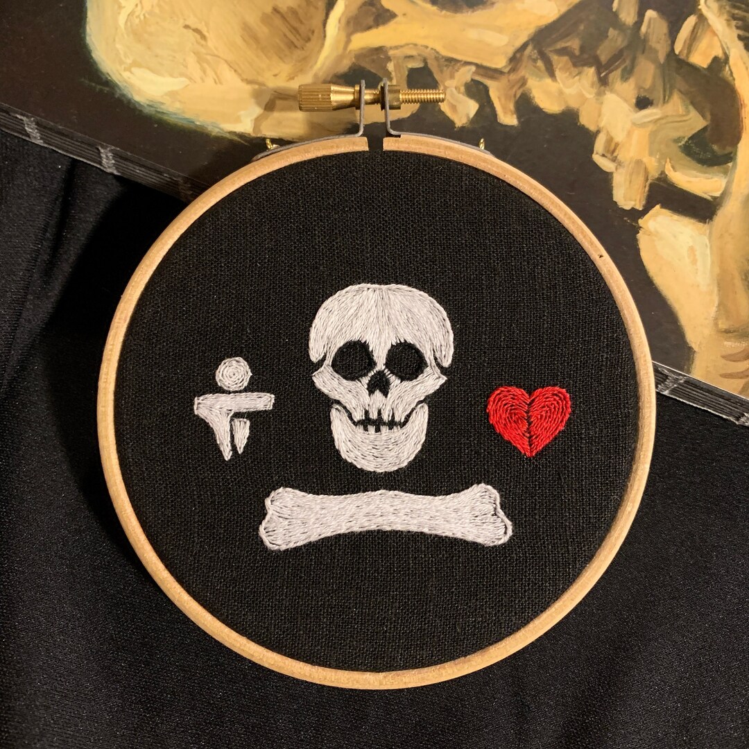 Stede Bonnet Pirate Flag, Jolly Roger Embroidery PDF Pattern Printable ...