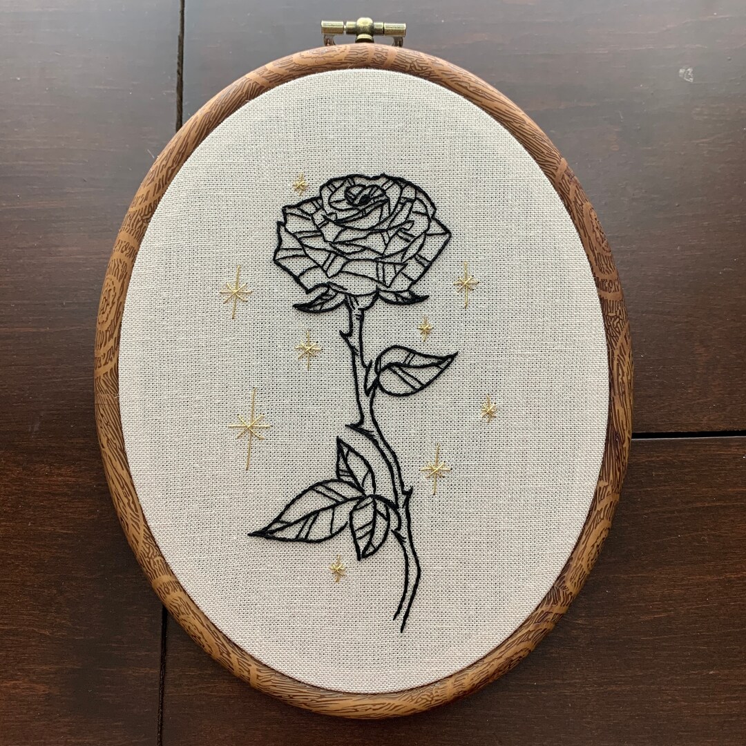 Enchanted Rose Embroidery PDF Pattern Printable Digital File - Etsy