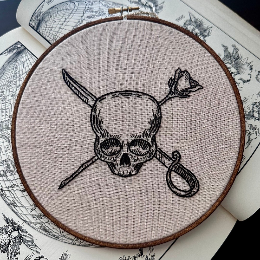 Rose and Sword Jolly Roger PDF Pattern Printable Digital File - Etsy