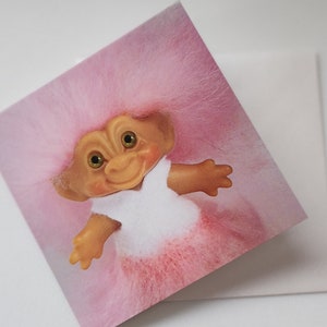 2 Pink Powder Puff Troll Doll Cards - Etsy