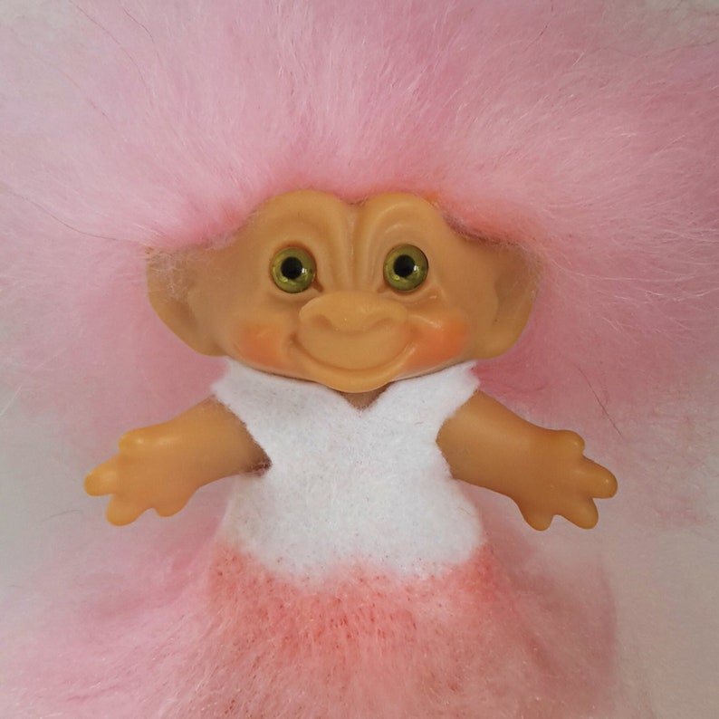Pink Powder Puff Troll Card - Etsy