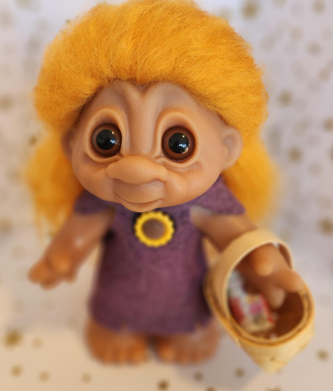 Custom 1988 Dam Troll Doll - Happy Sunflower - Etsy
